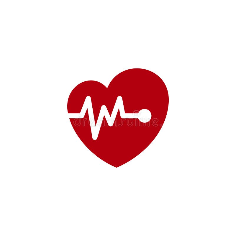 Heart Beats with Pulse Line Vector Illustration. Heartbeat Vector Icon ...