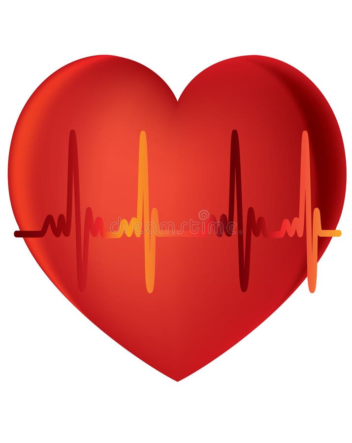 Heart Beats on with White Background Stock Vector - Illustration of ...