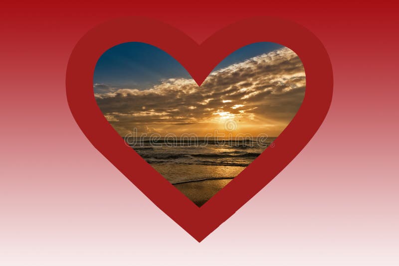 A Heart with a Nice Dawn Inside Stock Image - Image of view, landscape ...