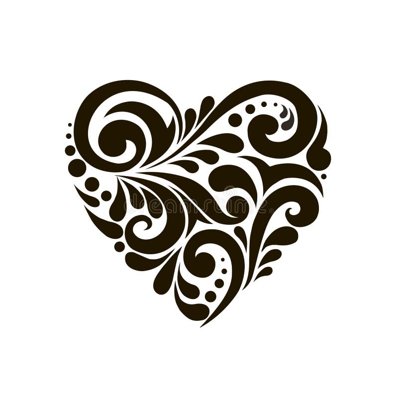 Heart Scroll Patterns Stock Illustrations – 684 Heart Scroll Patterns ...