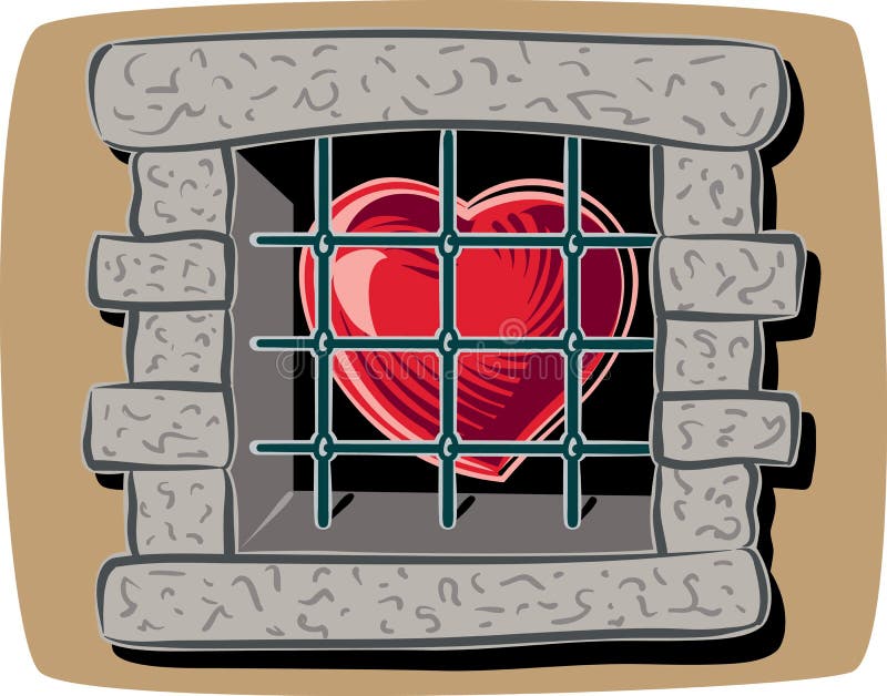 Heart Imprisoned in a Birdcage. Stock Illustration - Illustration of ...