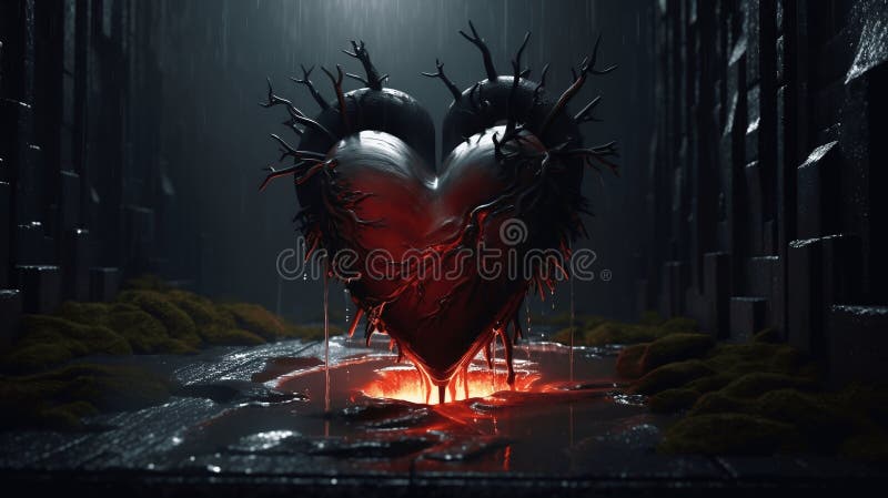 Heart--Dark theme stock illustration. Illustration of fluid - 277186665