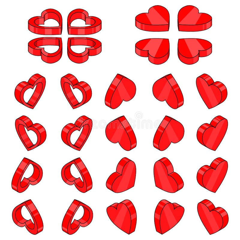 Heart. Big Set of Vector Elements. a Set of Hearts for Lovers ...