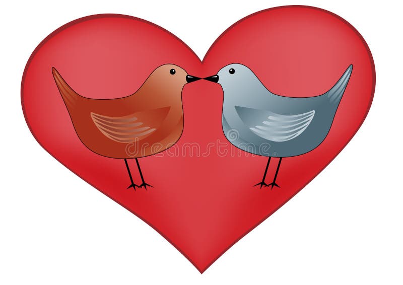 Heart with birds stock vector. Illustration of vector - 12431397