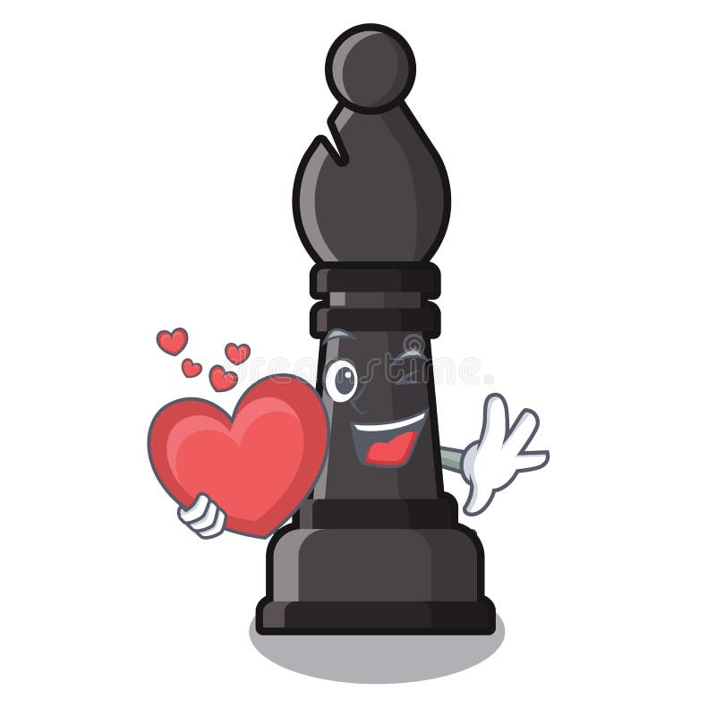 With Heart Bishop Chess Toys in Character Shape Stock Vector ...