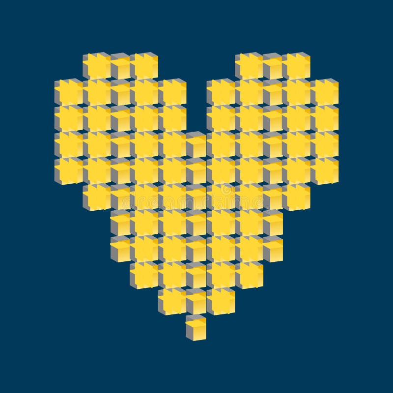 Heart Bit. Pixel Art. Love. Stock Vector - Illustration of color ...