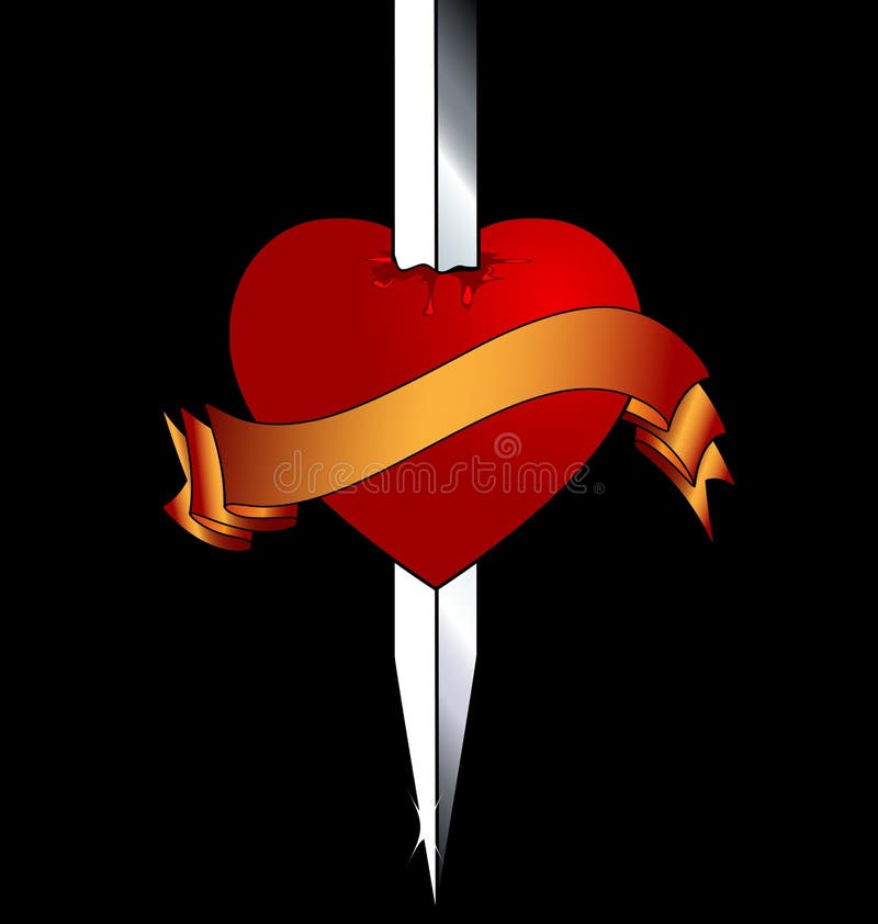 Heart and blade stock vector. Illustration of iron, drawing - 48323603