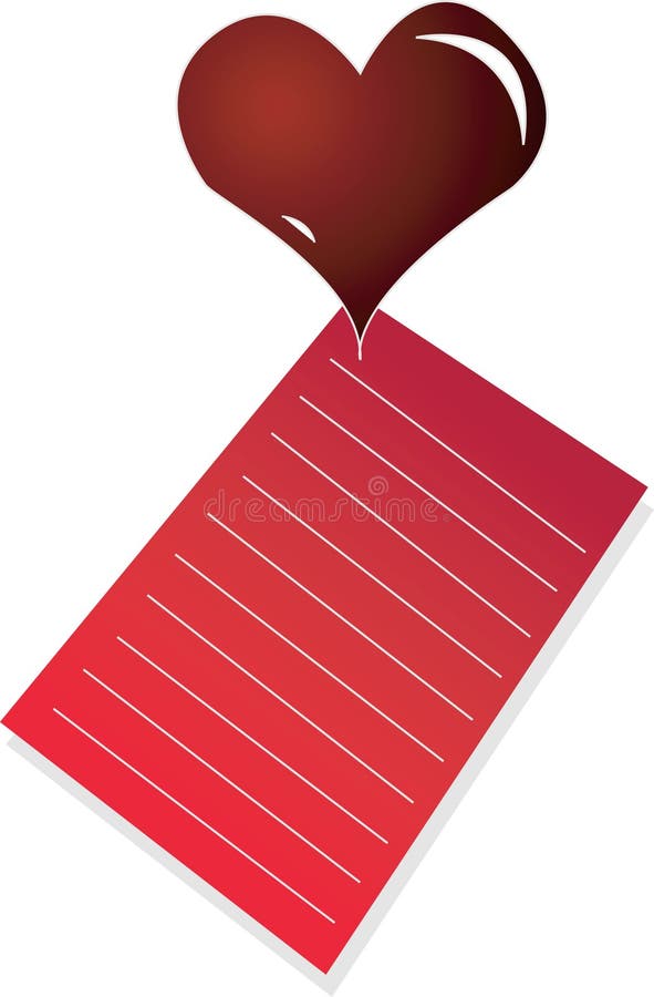 Heart with blank note stock vector. Illustration of beloved - 4137353