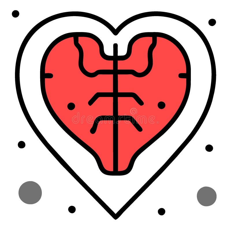 Heart with Blood Cell Icon, Outline Style Illustration, Editable Stroke ...