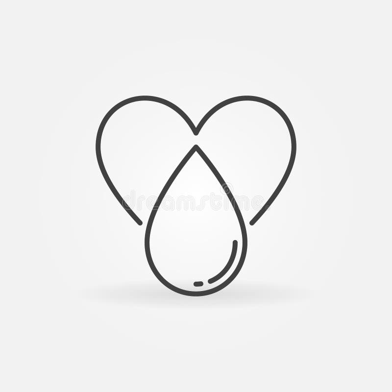 Heart with Blood Drop Vector Concept Icon in Outline Style Stock ...