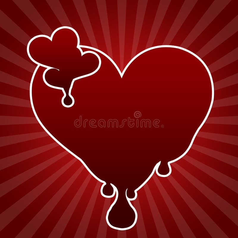Heart with blood drops stock illustration. Illustration of heart - 17668789