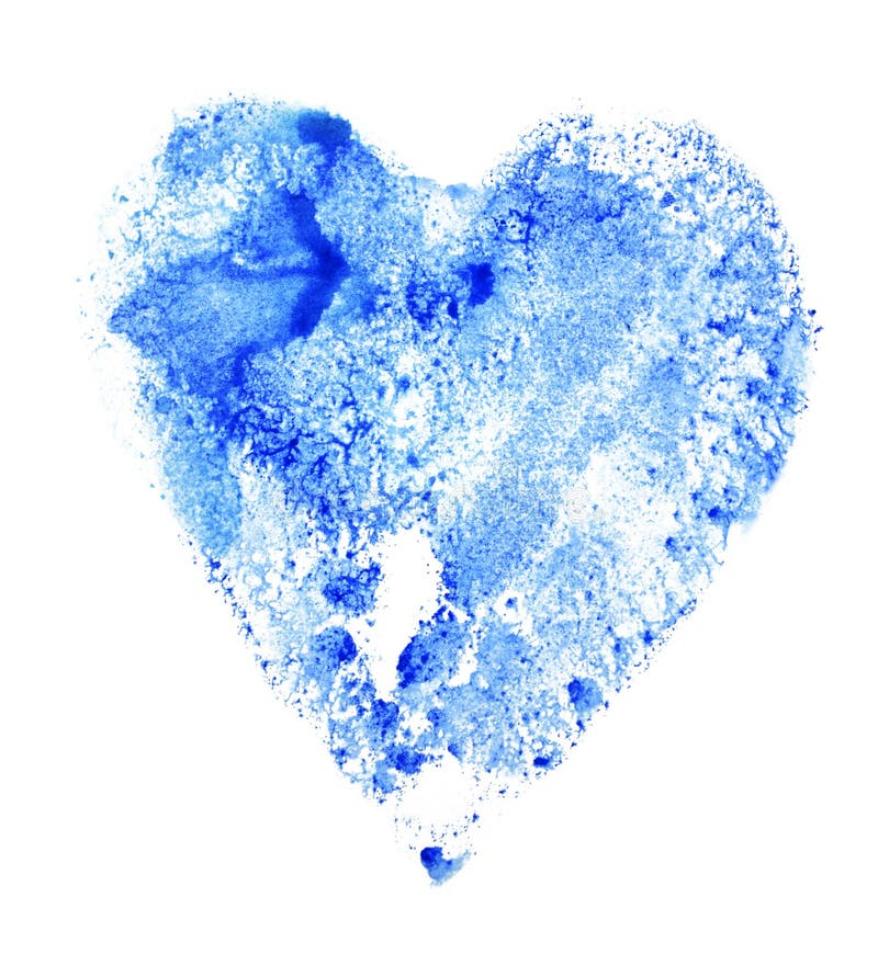 The Heart of the Blue and Red Halves on a White Background, Drawing ...