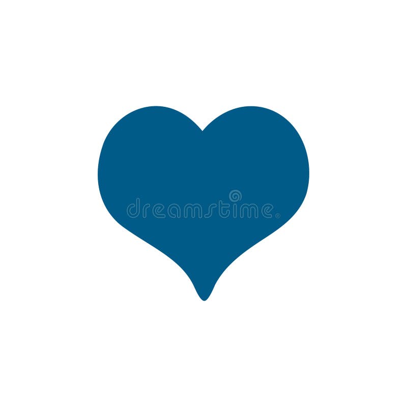 Heart Blue Icon on White Background. Blue Flat Style Vector ...