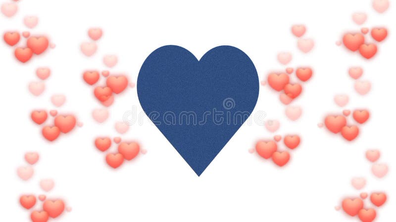 Heart Blue Isolated on White Background. Animated Flying Hearts on a ...
