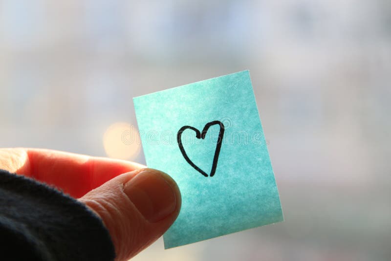 Heart on a Paper Tag. Happy Birthday Background Stock Photo - Image of ...