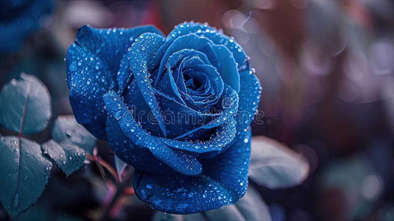 Heart Blue Rose with Enchanting Realms Stock Illustration ...