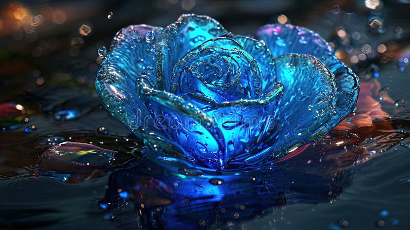 Heart Blue Rose with Enchanting Realms Stock Illustration ...