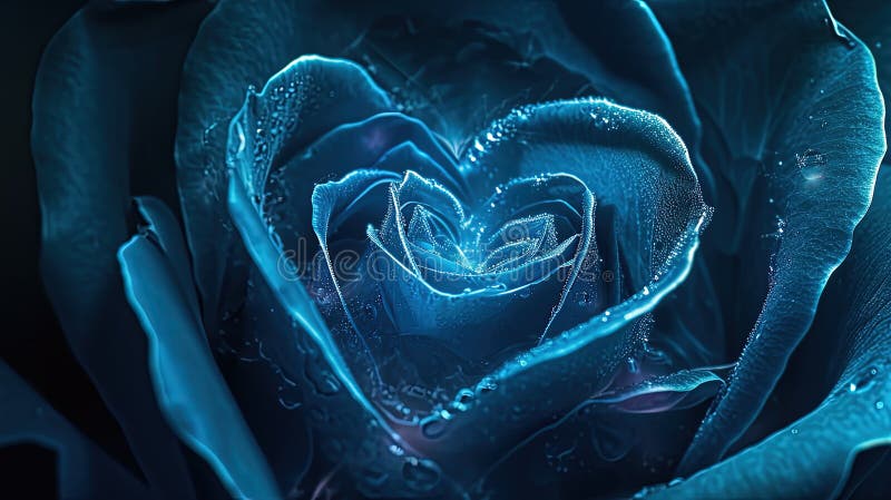 Heart Blue Rose with Enchanting Realms Stock Illustration ...
