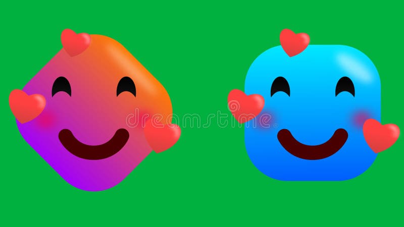 Heart and Blushing Expression with Smiley Face Stock Illustration ...