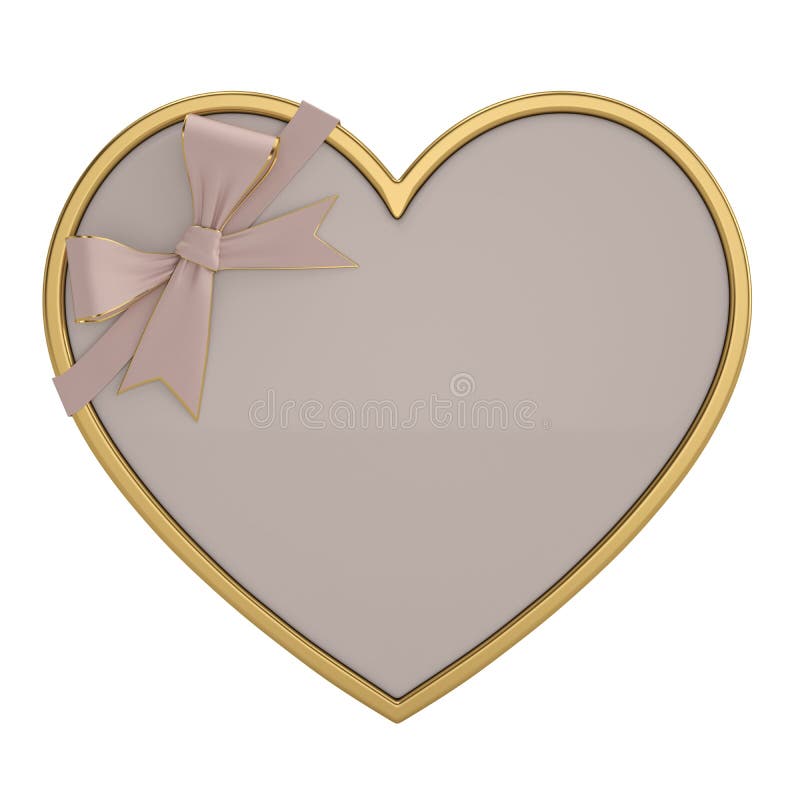 Heart Board with Ribbon Isolated on White Background. 3D Illustration ...