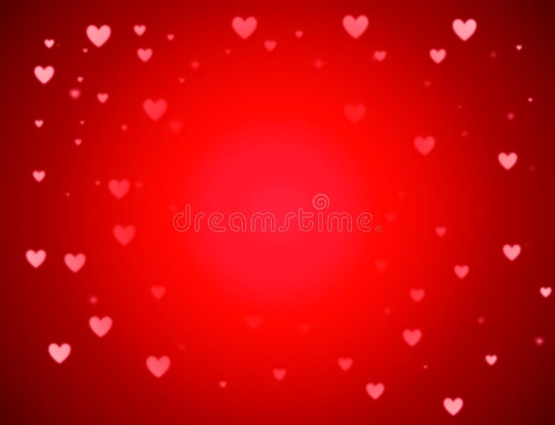 Heart Bokeh Abstract Background in Red Color Stock Illustration ...