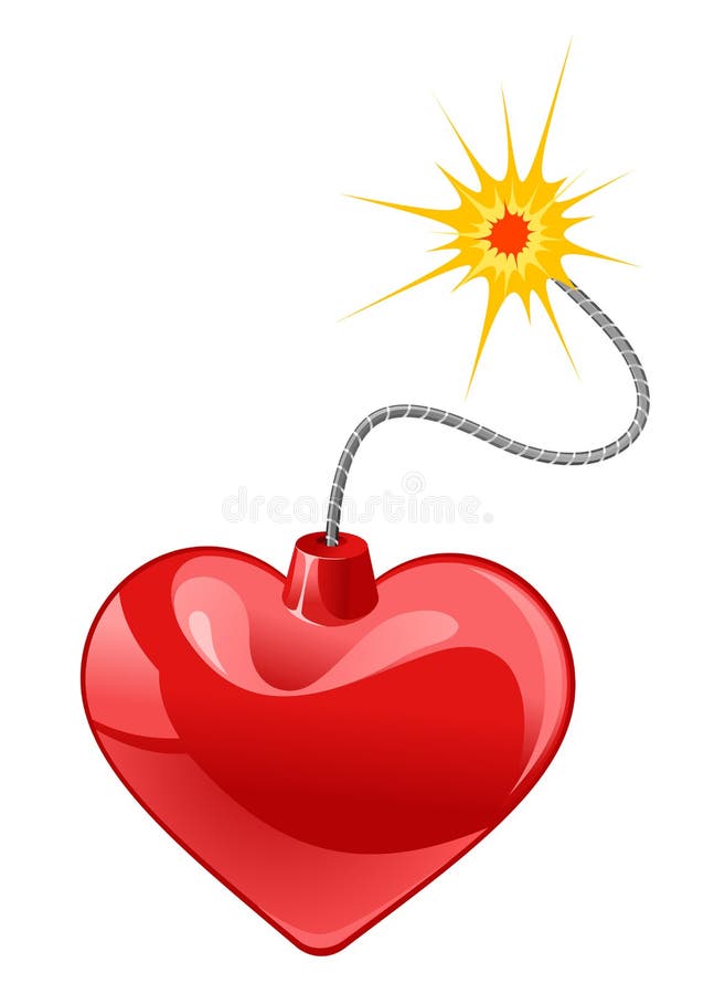 Heart Bomb stock vector. Illustration of weapon, isolated - 8142018