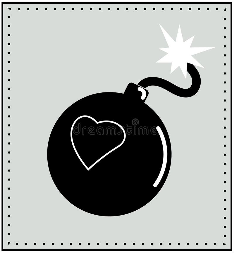 Heart and bomb stock vector. Illustration of health, logo - 79597296