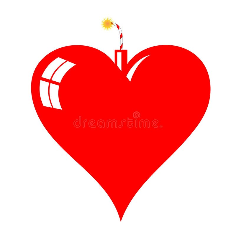 Heart Bomb stock vector. Illustration of weapon, isolated - 8142018