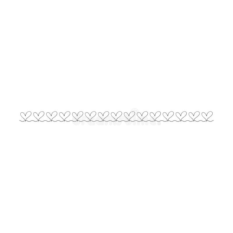 Heart Border Frame Divider in Horizontal Line Design Vector ...