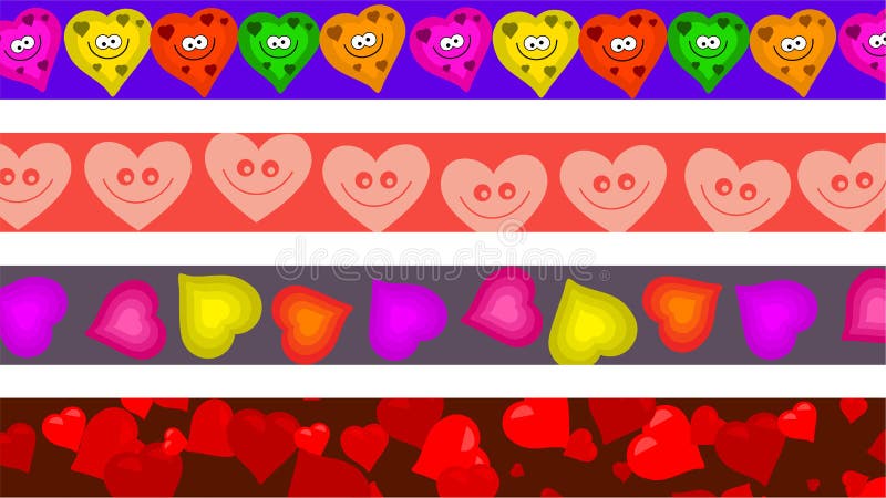 Simple Valentine Heart Borders Stock Illustration - Illustration of ...