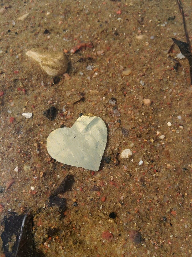 Heart stock photo. Image of heart, sand, bottom, lake - 116506886