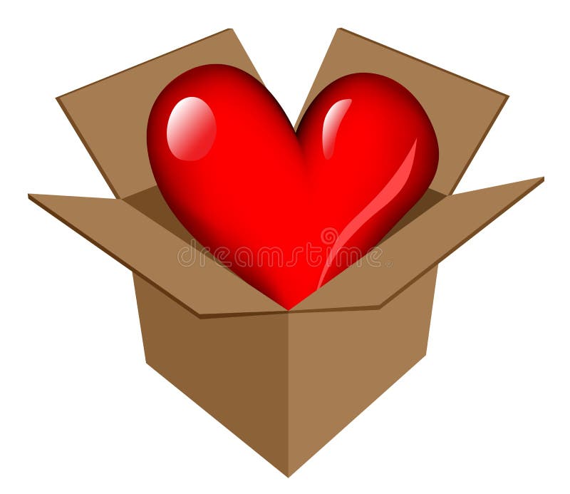 Isometric Heart Icon in Box Stock Vector - Illustration of business ...