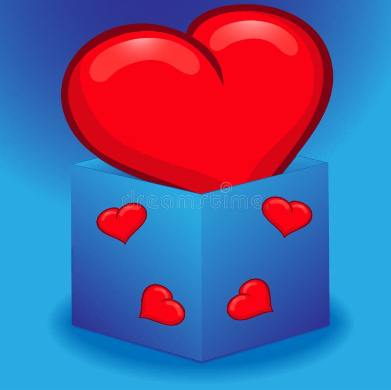 Heart in a box stock vector. Illustration of surprise - 32086104