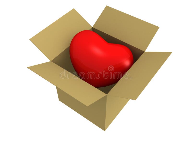 Heart in Box love concept stock illustration. Illustration of feeling ...
