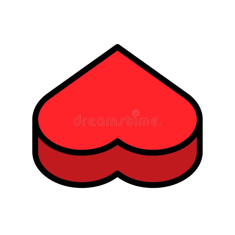 Heart Box Vector Illustration, Filled Style Icon Editable Outline Stock ...