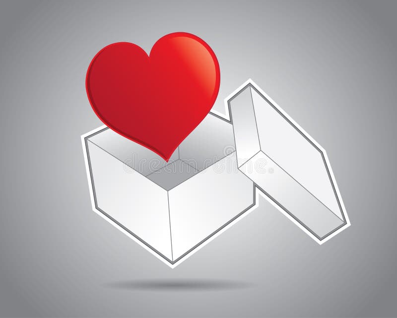 Heart in a box stock vector. Illustration of gift, open - 39267020
