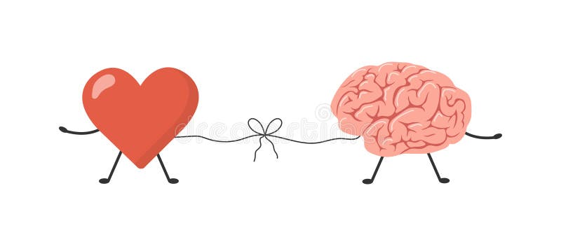 Heart and Brain Balance. Control Feeling and Emotion Concept Stock ...