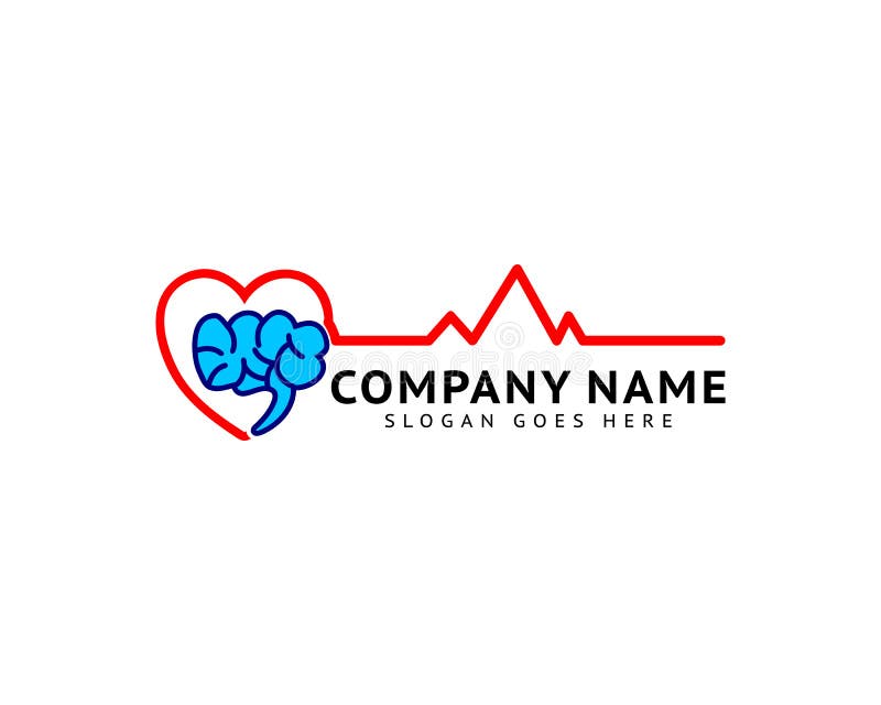 Heart and Brain Logo Design Vector Illustration Stock Vector ...
