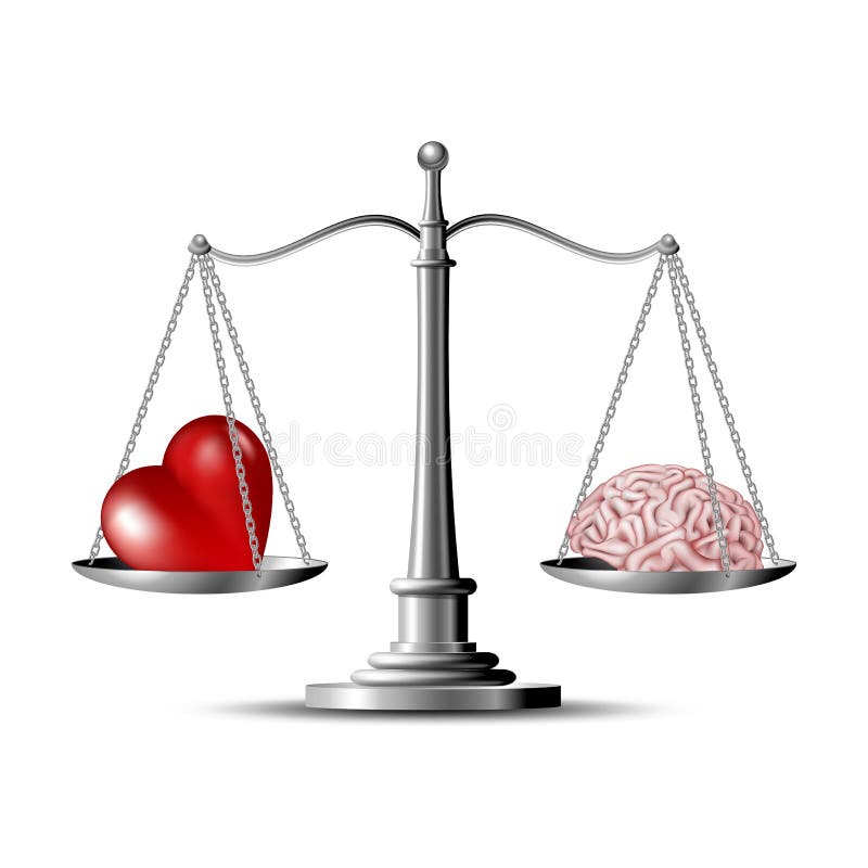 Heart and Brain on Scales Conceptual Balance Stock Illustration ... Heart and Brain on Scales Conceptual Balance Stock Illustration ...