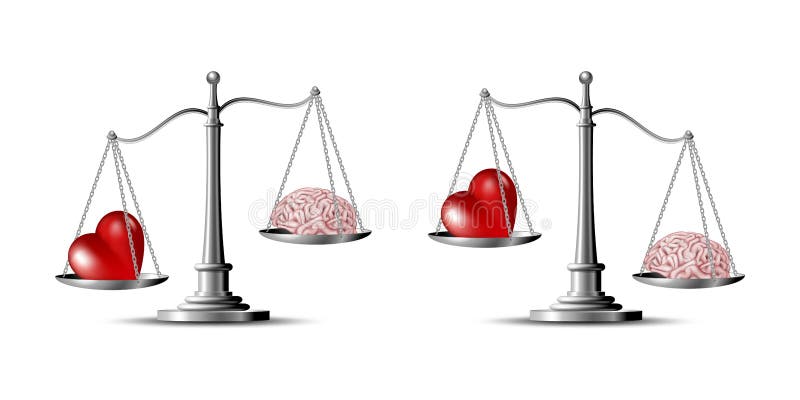 Heart and Brain on Scales Conceptual Balance Stock Vector ... Heart and Brain on Scales Conceptual Balance Stock Vector ...