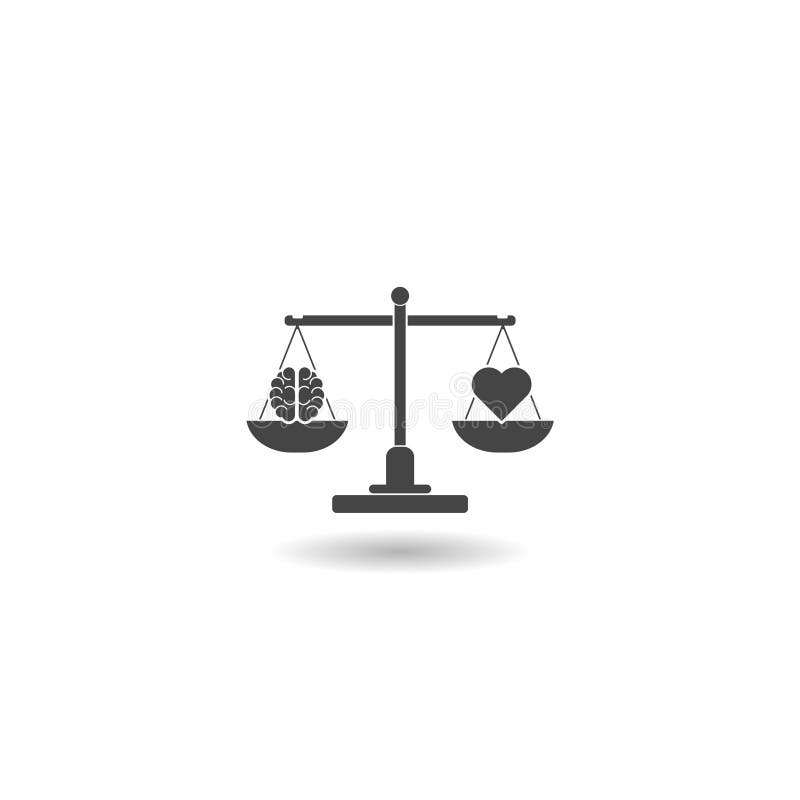 Heart and Brain on Scales Icon with Shadow Stock Vector - Illustration ... Heart and Brain on Scales Icon with Shadow Stock Vector - Illustration ...