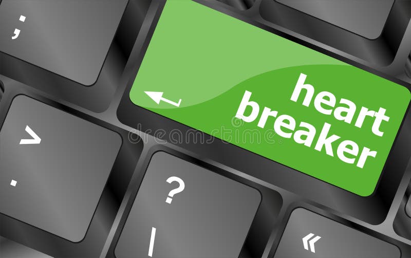 Heart Breaker Word on Keyboard Key, Love Concept Stock Illustration ...