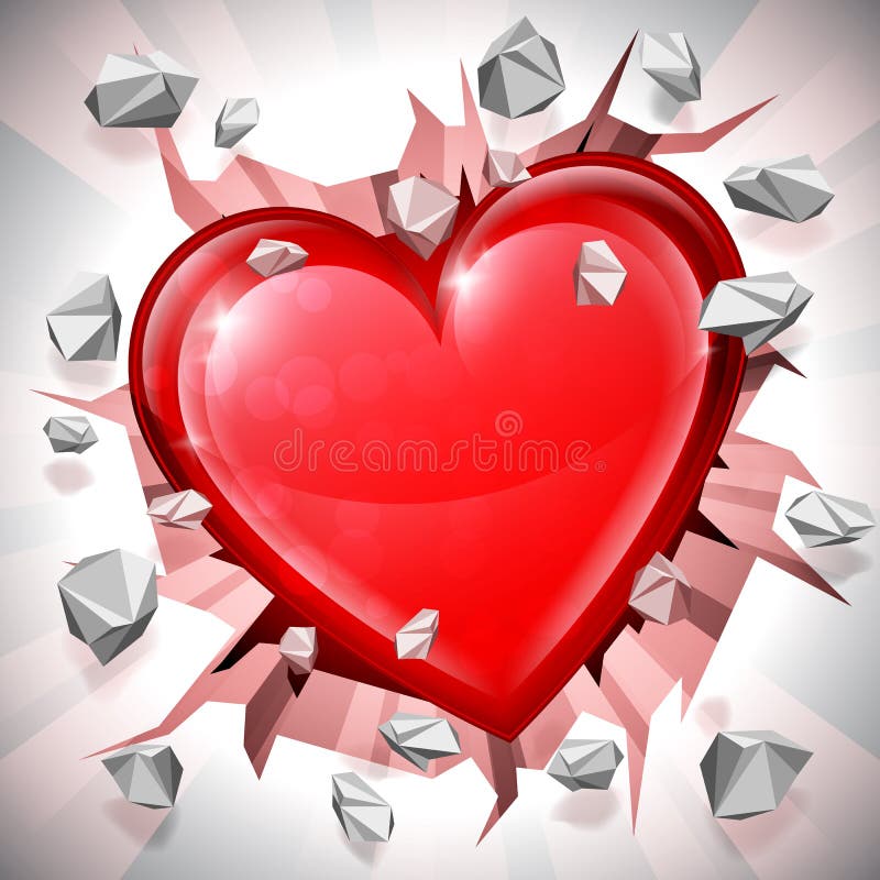 Heart breaking stock illustration. Illustration of love - 1654277