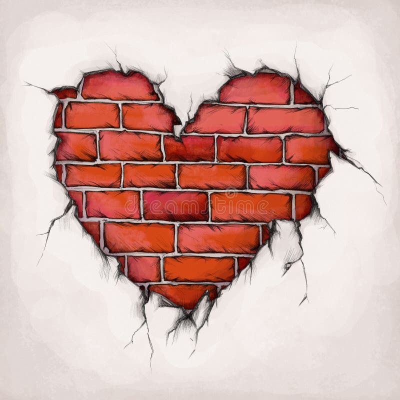 Heart of bricks stock illustration. Illustration of brick - 44318102
