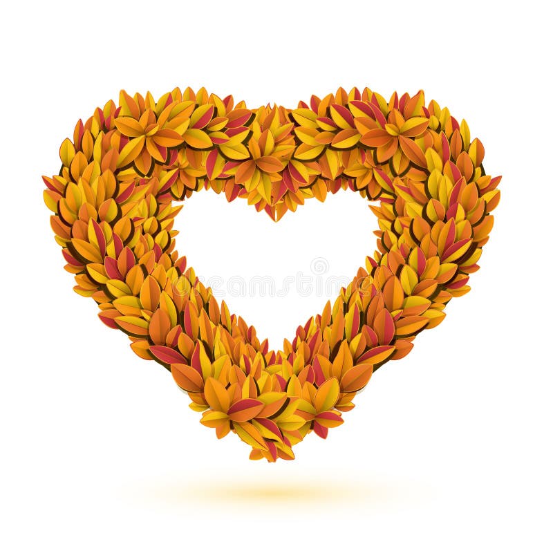 Heart leaves border. stock vector. Illustration of decorative - 36994416