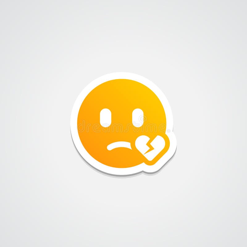 Heart Broken Emoji Sticker stock illustration. Illustration of eyes ...