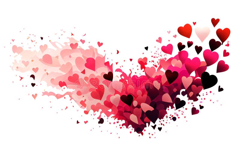 The Heart Broken into Many Pieces Over White Background Stock Image ...