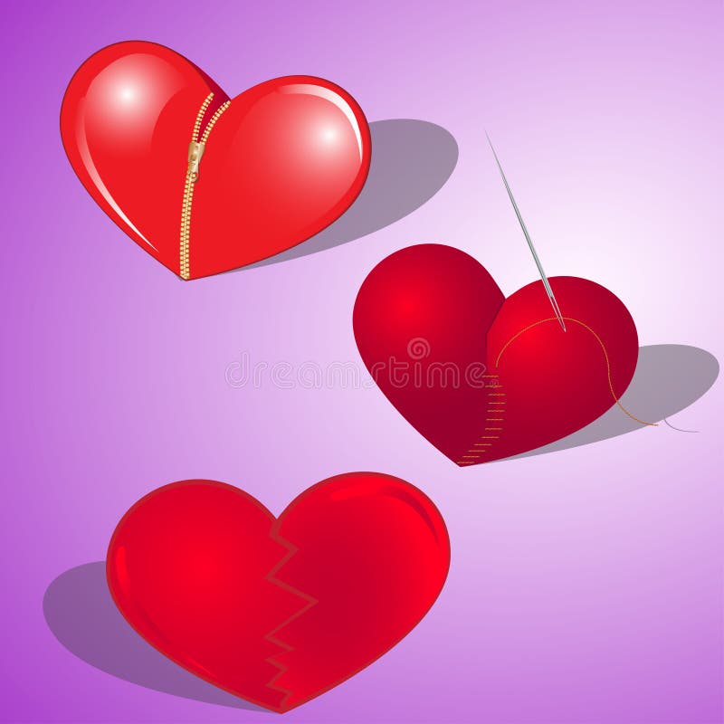 Heart Broken and Restored a Set in a Vector Stock Illustration ...