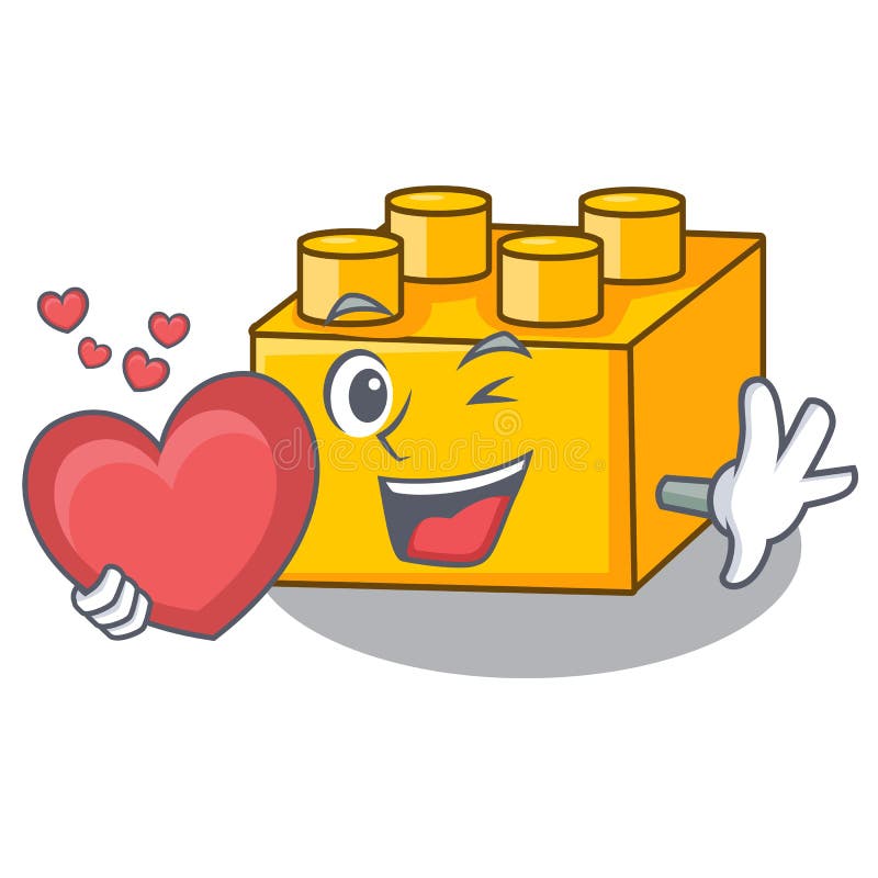 With Heart Building Blocks Tyos Isolated on Cartoon Stock Vector ...