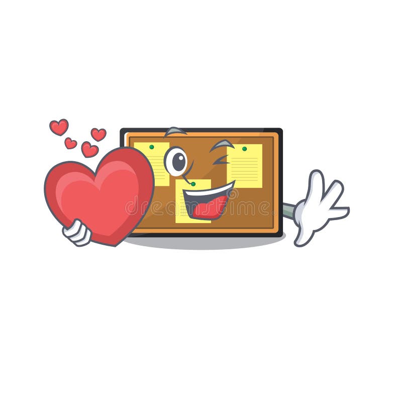 With Heart Bulletin Board Isolated in the Mascot Stock Vector ...
